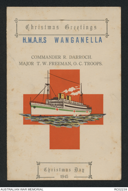 [Menu] HMAHS Wanganella, Christmas Dinner 1945 | Australian War Memorial