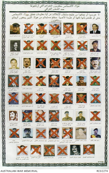 Iraq's Most Wanted: Captured and Killed | Australian War Memorial