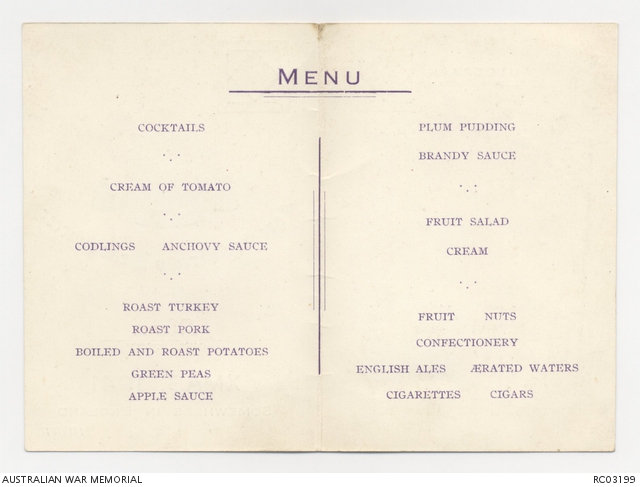 [Menu] Forestry Group HQ Menu | Australian War Memorial