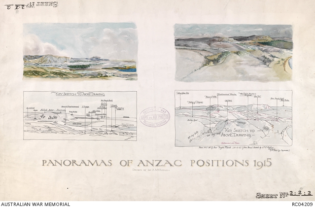 Gallipoli map: Panoramas of Anzac positions 1915 | Australian War Memorial