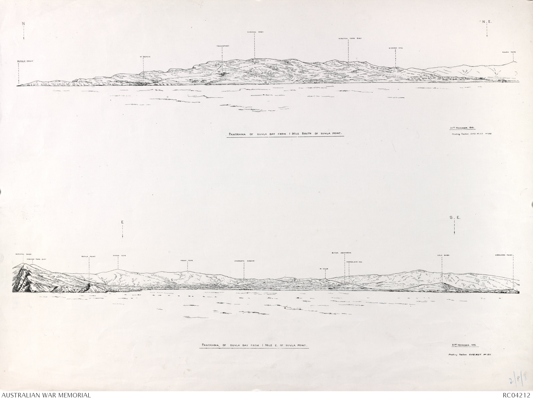 Gallipoli map: Panorama of Suvla Bay from 1 mile south of Suvla Point ...
