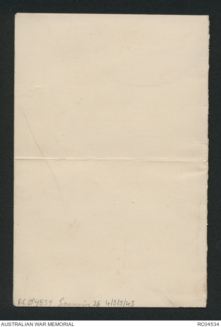 [Menu] from HMAS Wanganella, 13 September 1945 | Australian War Memorial