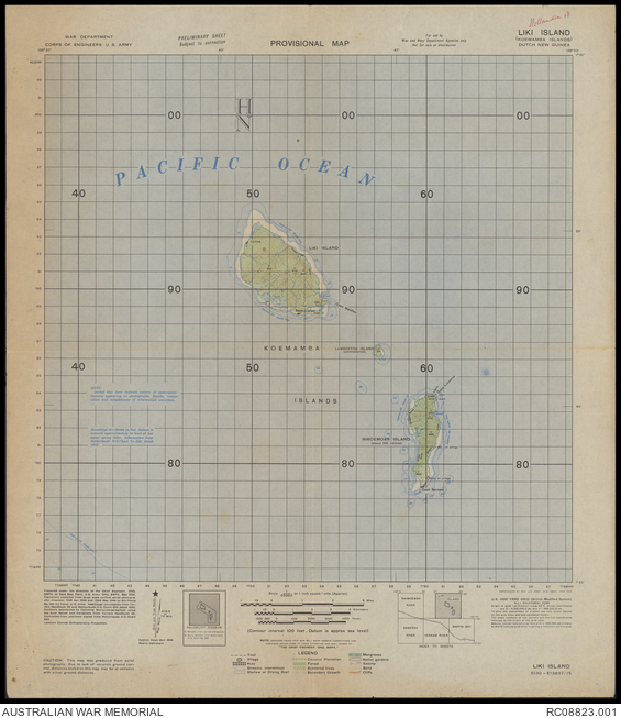 Liki Island (Koemamba Islands), Dutch New Guinea: provisional map ...