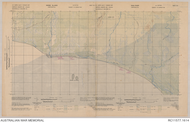 Saua River [and] Magine Islands : XIV Corps hasty terrain map, Empress ...
