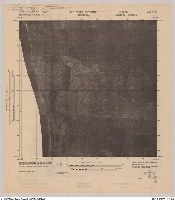 Jaba River : XIV Corps hasty terrain map, Empress Augusta Bay 1:20,000 ...