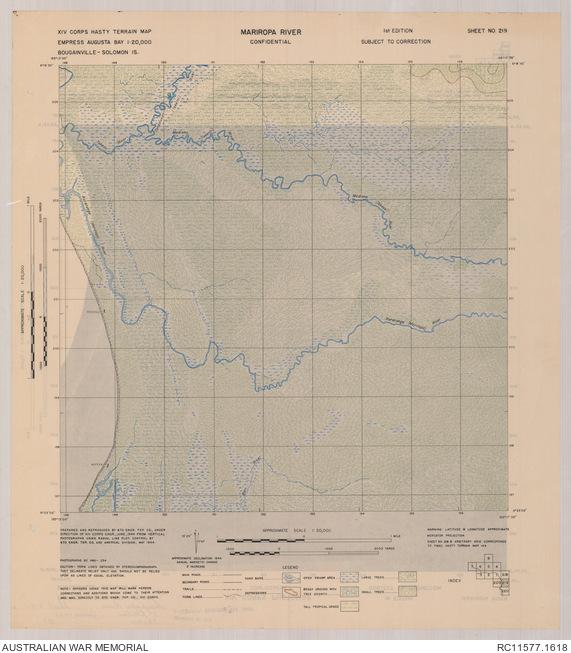 Mariropa River : XIV Corps hasty terrain map, Empress Augusta Bay 1: ...