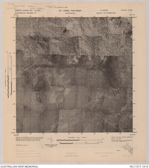 Tekessi River : XIV Corps hasty terrain map, Empress Augusta Bay 1: ...