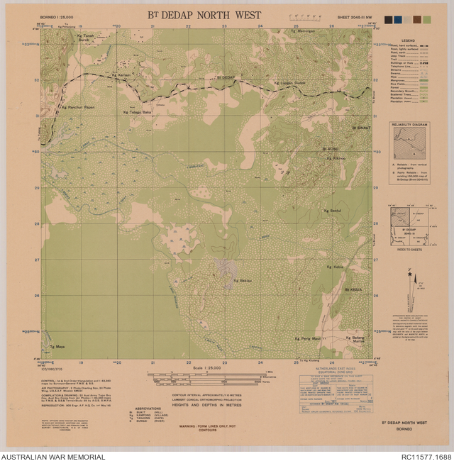 Bt Dedap north west [Bukit Dedap north west.] : Borneo 1:25,000, sheet ...