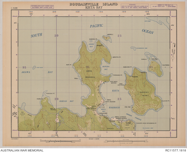 Kieta Bay, Bougainville Island : 1:25,000 | Australian War Memorial