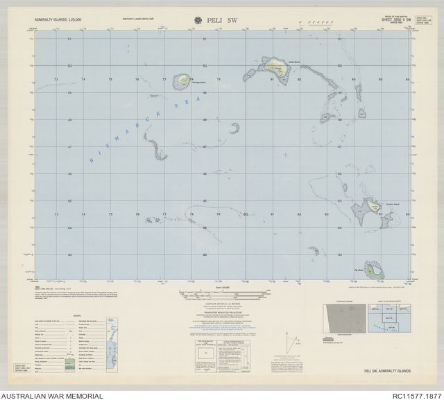 Peli SW : Admiralty Islands 1:25,000, sheet 3550 II SW | Australian War ...