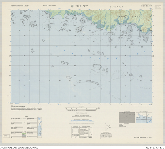 Peli NW : Admiralty Islands 1:25,000, sheet 3550 II NW | Australian War ...