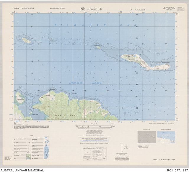 Bowat SE : Admiralty Islands 1:25,000, sheet 3651 III SE | Australian ...