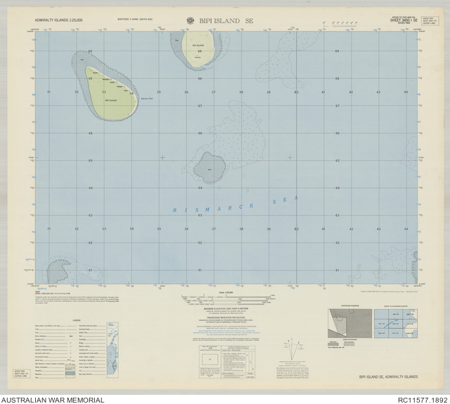 Bipi Island SE : Admiralty Islands 1:25,000, sheet 3450 I SE ...