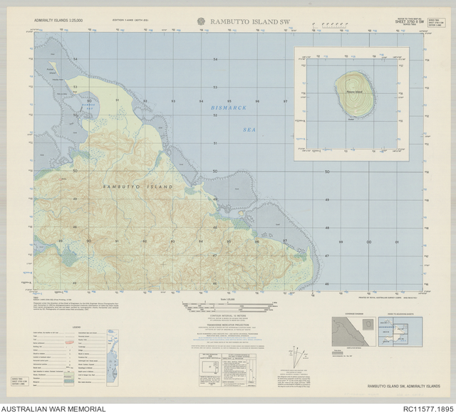 Rambutyo Island SW : Admiralty Islands 1:25,000, sheet 3750 II SW ...