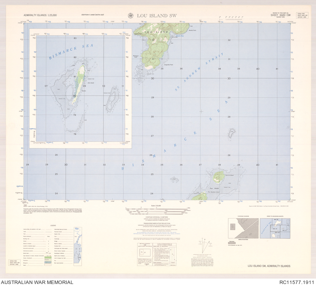 Lou Island SW : Admiralty Islands 1:25,000, sheet 3649 I SW ...