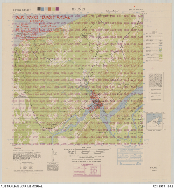 Air Force target areas : [overprinted on] Brunei: Borneo 1:50,000 ...