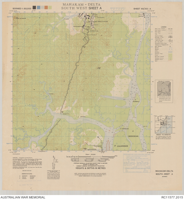 Mahakam Delta, south west, sheet A : Borneo 1:50,000, sheet 68/XXI-A ...