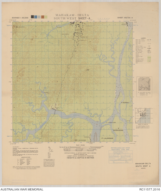 Mahakam Delta, south west, sheet A : Borneo 1:50,000, sheet 68/XXI-A ...
