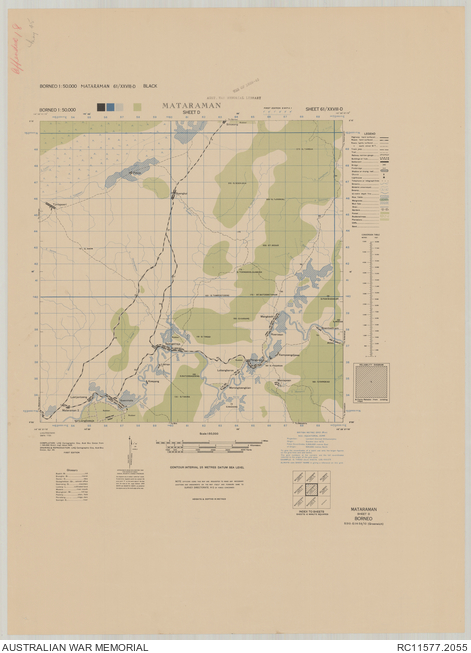 Mataraman, sheet D : Borneo 1:50,000, sheet 61/XXVIII-D | Australian ...