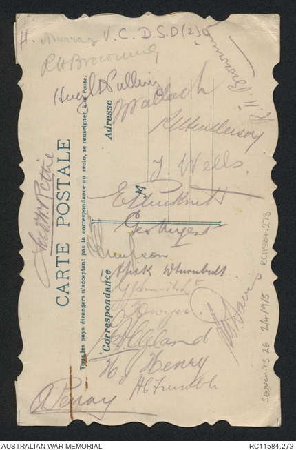 [Menu] Headquarters & “A” company, 13th Battalion A.I.F. Officers Mess ...