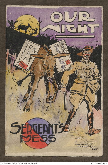 [Menu] 4th Australian Divisional Ammunition Column, Sergeants’ Mess ...