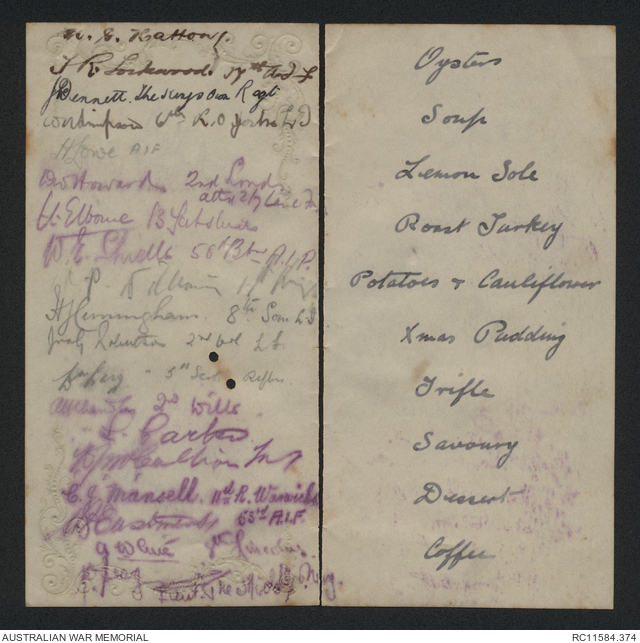 [Menu] 4th Army Medical Service, Pont Remy | Australian War Memorial