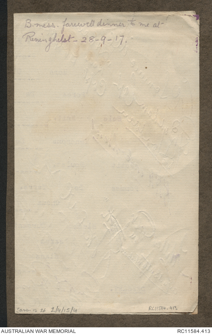 [Menu] Two menus | Australian War Memorial