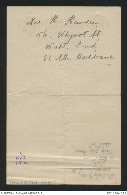 [Menu] The Canberra. Table D’Horte, 3/6 Dinner, Austerity | Australian ...