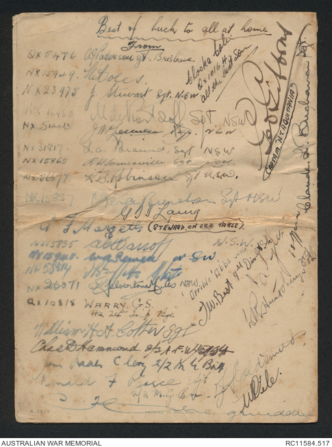 [Menu] H.T. Aquitania Warrant Officers and Sergeants farewell dinner ...