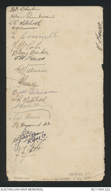 [Menu] Bibby Line | Australian War Memorial