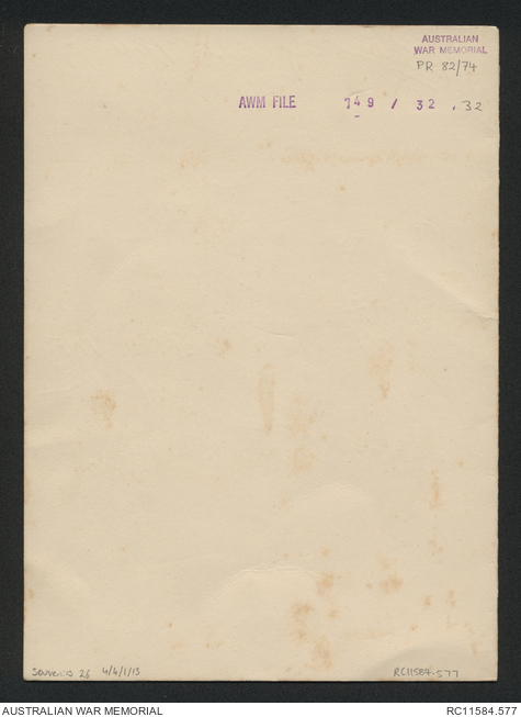 [Menu] Victory Dinner | Australian War Memorial