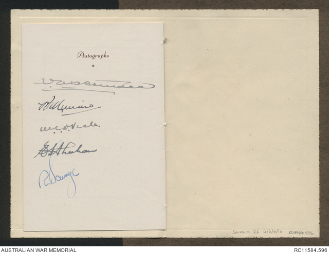 [Menu] Waterloo dinner, Officers’ Club, Lae | Australian War Memorial