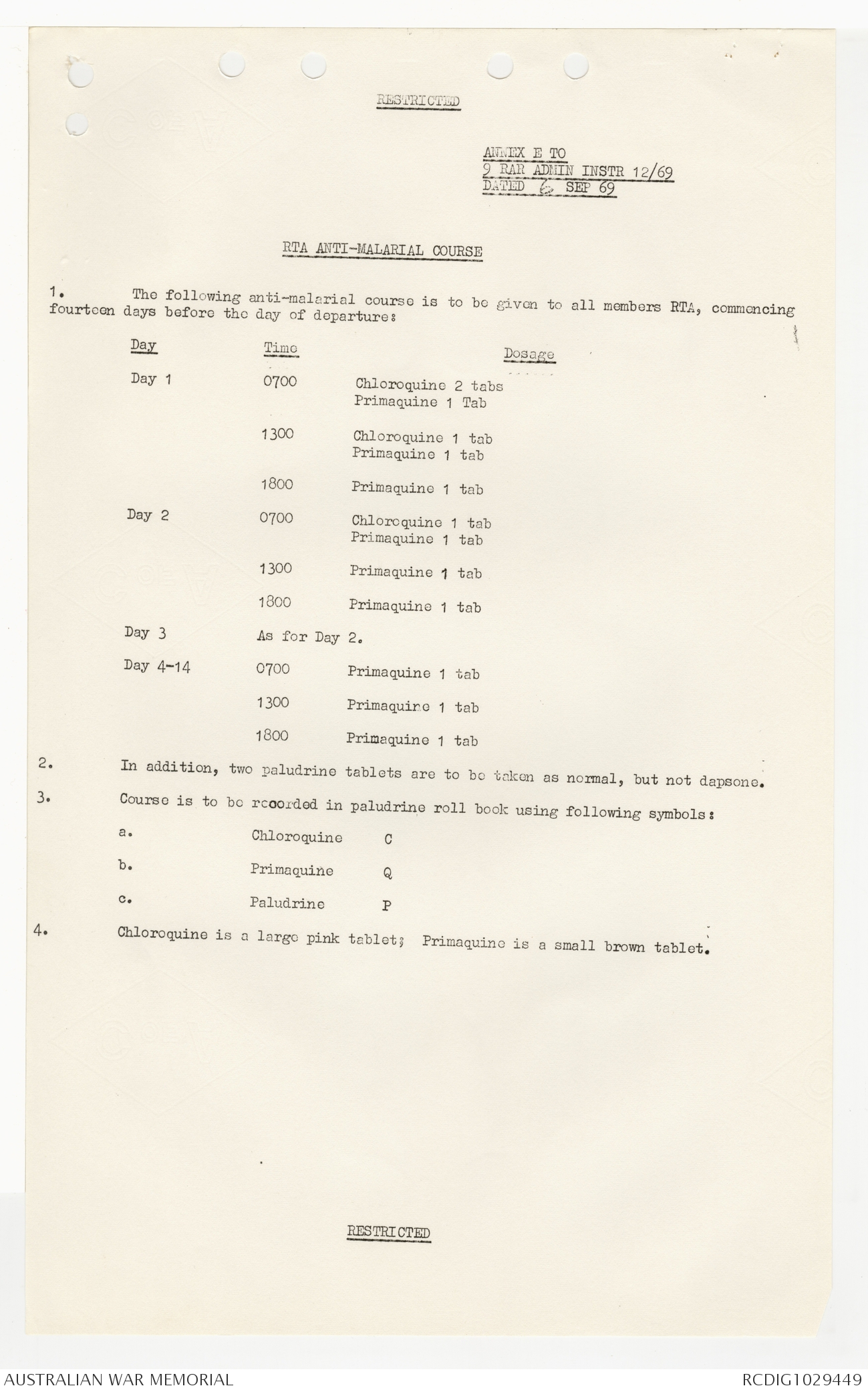 AWM95 7/9/24 - 1-30 September 1969, Annexes | Australian War Memorial