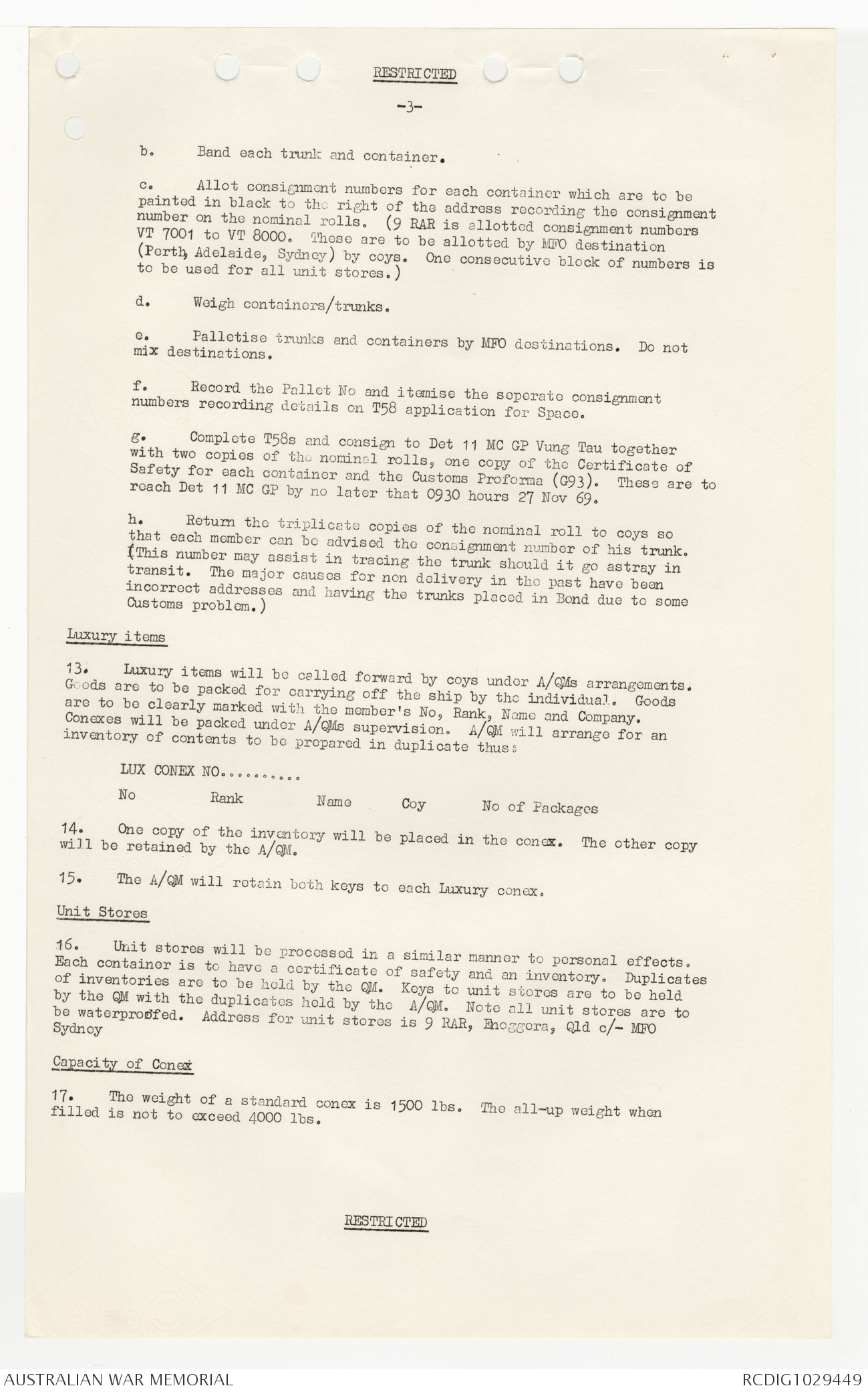 AWM95 7/9/24 - 1-30 September 1969, Annexes | Australian War Memorial