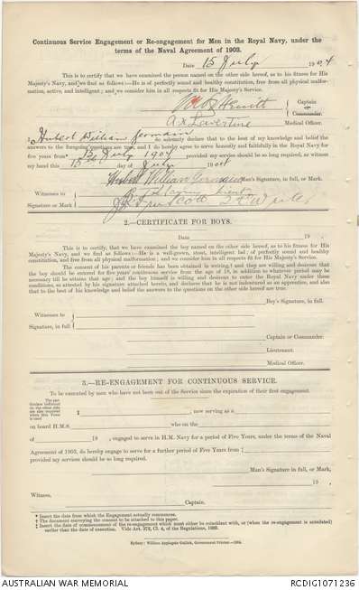 AWM266 1/4/251 - 251 Herbert William Germain | Australian War Memorial