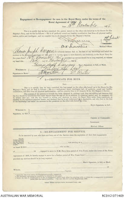 AWM266 2/3/634 - 634 Thomas Joseph Dargan | Australian War Memorial