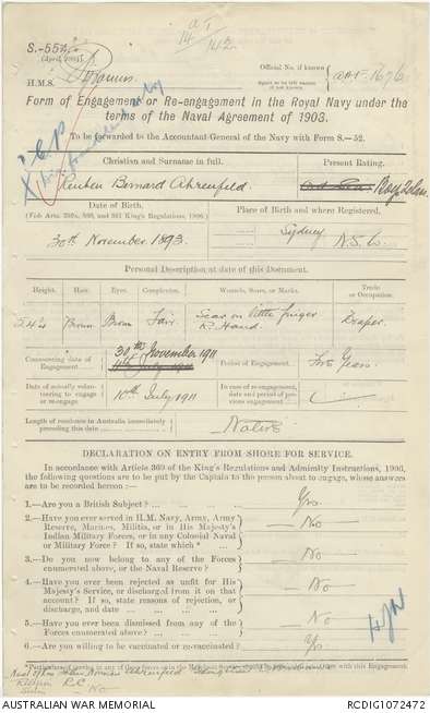 AWM266 6/6/1676 - 1676 Reuben Bernard Ahrenfeld | Australian War Memorial