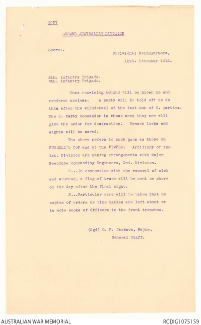 AWM25 367/152 - [Gallipoli] Report of Colonel J Paton VD (Officer ...
