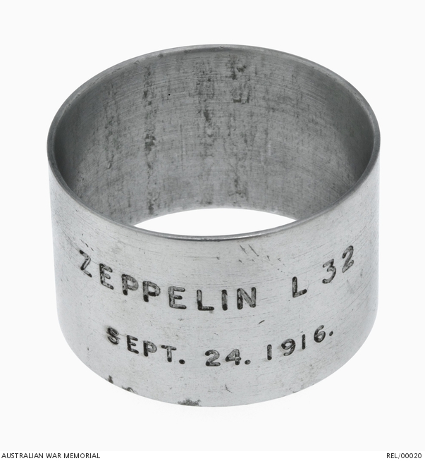 Napkin ring made from a piece of Zeppelin L32 : Mrs O Gardener, British ...