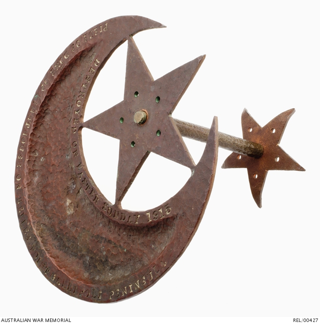Turkish Crescent and Star, made from copper dome of lighthouse on ...