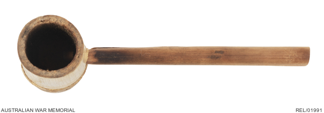 Prisoners' improvised smoking pipe, Lintang Barracks, Kuching, Borneo ...