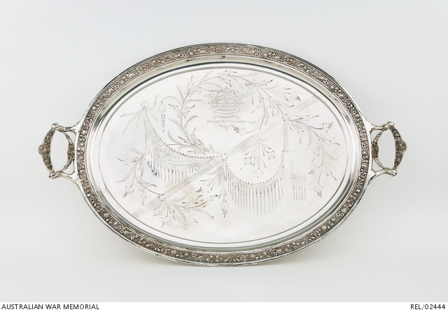 Silver presentation tray : Sergeant Major M Tuite, New South Wales ...