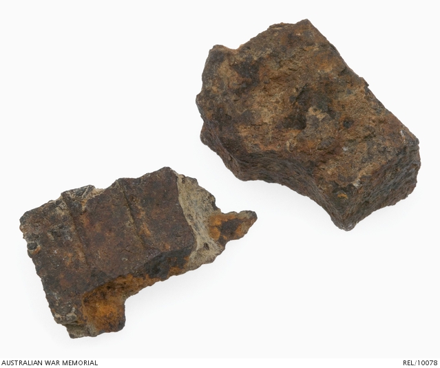 Two pieces of shrapnel : Gallipoli 1915 | Australian War Memorial