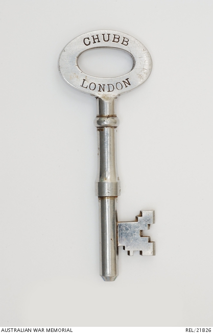 Cell block key from Changi Gaol : Gunner P Hindley, 2/15 Field Regiment ...
