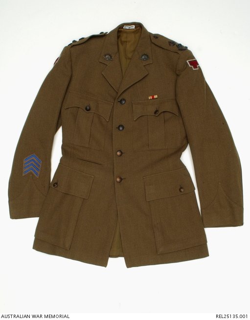 Khaki winter service dress jacket : Lieutenant Colonel S J Douglas ...