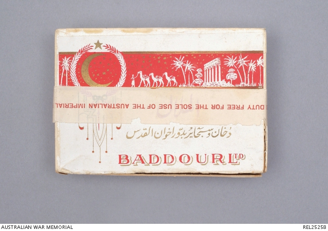 Baddour brand cigarettes in unopened packet : Sergeant W S Osborne ...
