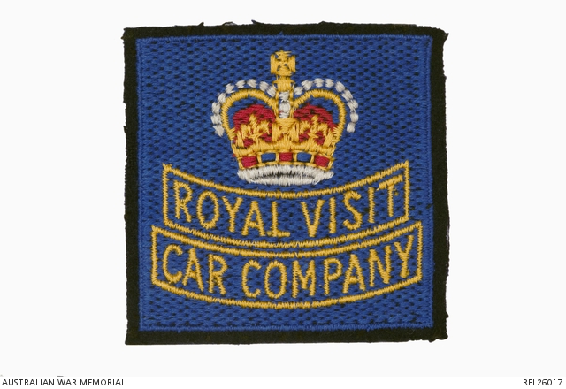 Formation Sign : Royal Visit Car Company | Australian War Memorial