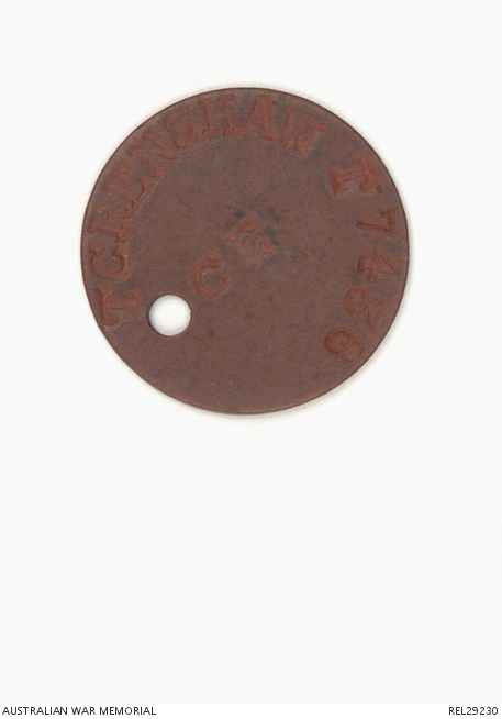 Identity Disc : Thomas Renshaw | Australian War Memorial