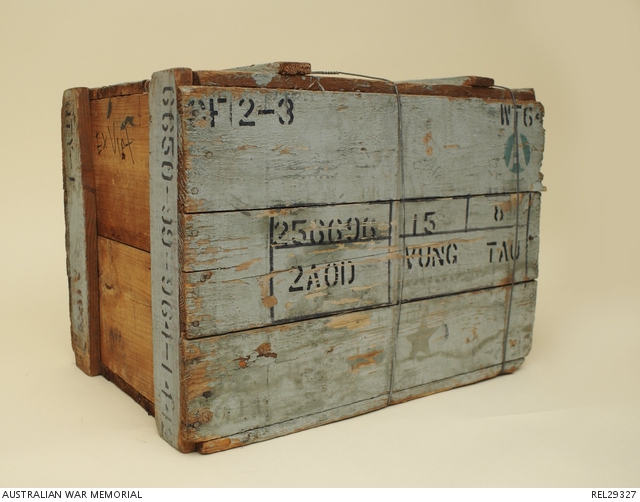 Wooden crate containing air filter for Centurion tank | Australian War ...