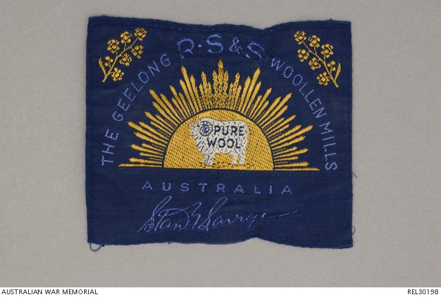 Geelong R.S & S Woollen Mills label | Australian War Memorial